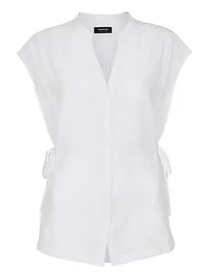 Whistles Side-tie Button-down Woven Shirt - White