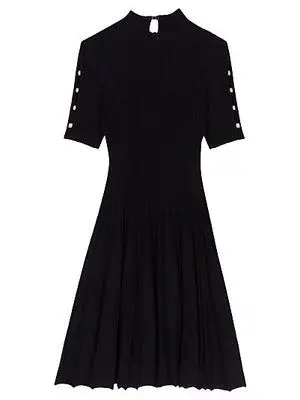 Maje Clover-embellished Stretch-knit Mini Dress - Black