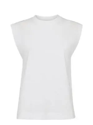 Whistles Edie Round-neck Sleeveless Cotton Vest - White