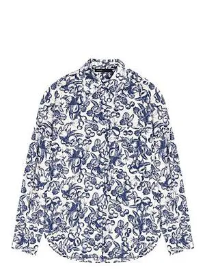 Maje Fruit-print Long-sleeve Shirt - Blue Fruits Print