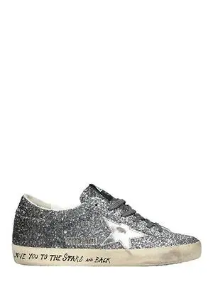 GOLDEN GOOSE Glitter-embellished Low-top Sneakers - Silver