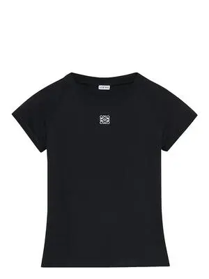 Loewe Ribbed Anagram Short-sleeve T-shirt - Black