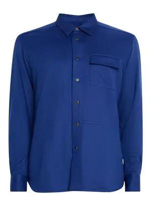 Kiton Cashmere Side-pocket Overshirt - Blu