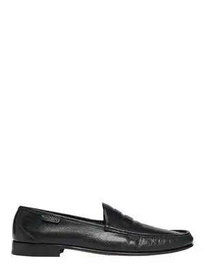TOM FORD York Grained Leather Penny Loafers - Black