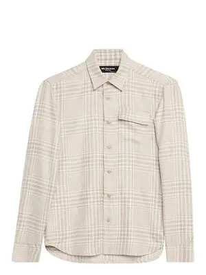 Kiton Baba Tonal Plaid Side-pocket Overshirt - Beige
