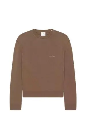 COURREGES Crew Neck Embroidered Sweatshirt - Brown