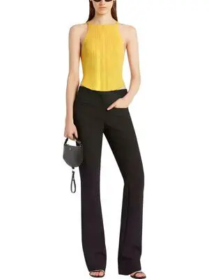 COURREGES Ribbed Tank Top - Yellow