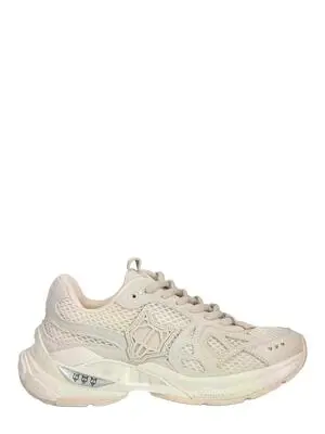 NAKED WOLFE Smash Off Suede And Mesh Sneakers Neutrals