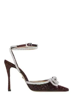 Mach & Mach 110mm Double Bow Crystal-embellished Pumps - Red