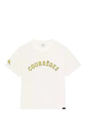 COURREGES Logo-print T-shirt - Neutrals