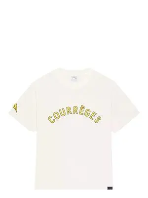 COURREGES Logo-print T-shirt Neutrals