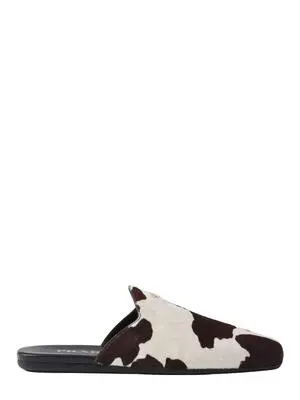 Prada Printed Leather Mules - White
