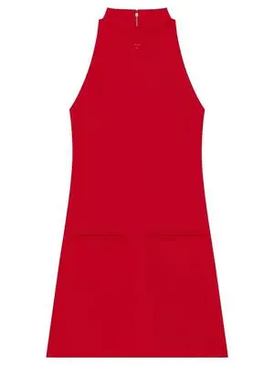 COURREGES High-neck Sleeveless Dress - Red