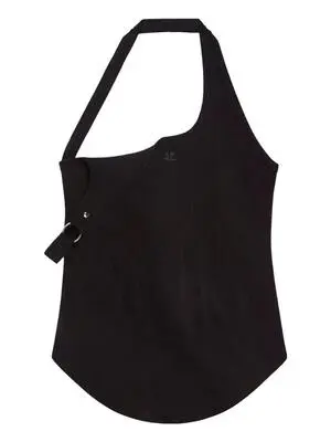 COURREGES Asymmetric Strap Tank Top - Black