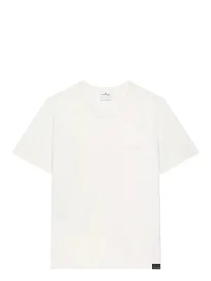 COURREGES Logo-embroidered Cotton T-shirt - White