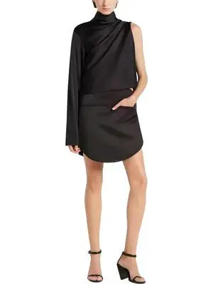 COURREGES Satin Mini Skirt - Black