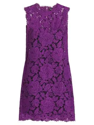 Dolce & Gabbana A-line Lace Dress - Purple