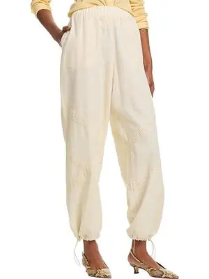 Aqua Lace Inset Cargo Pants Exclusive Ivory