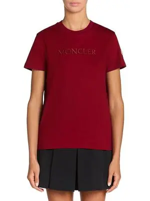 Moncler Embroidered Logo Tee - Red