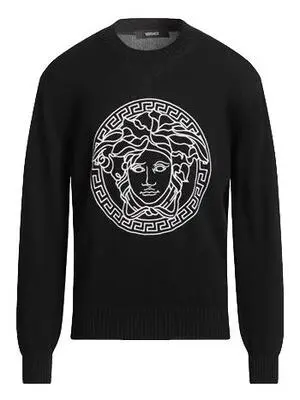 Versace Sweater In Cotton, Viscose, And Polyester - Black
