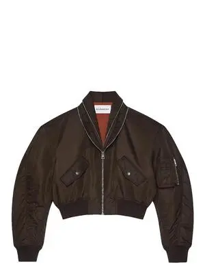Givenchy Zipped Shawl Collar Bomber - Brown