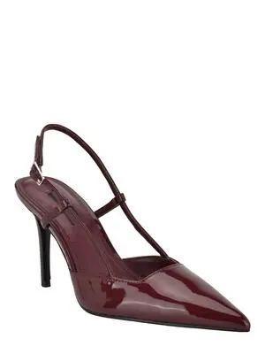 Nine West Mianda Pointed Toe Slingback Pump - Dark Red