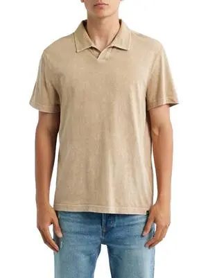 THREADS 4 THOUGHT Jared Mineral Wash Cotton Polo - Chai