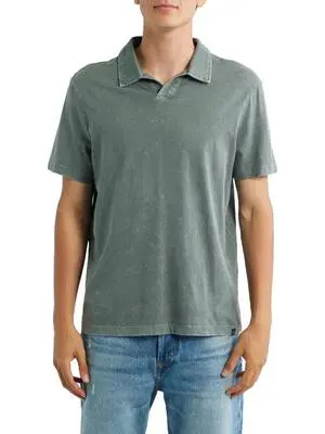THREADS 4 THOUGHT Jared Mineral Wash Cotton Polo - Seagrass