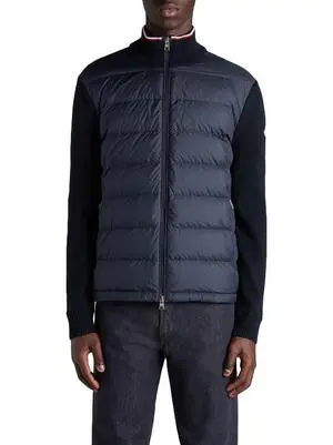 Moncler Padded Zip Cardigan Obsidian Blue