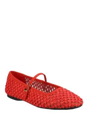 BIRDIES The Hummingbird Mary Jane Openweave Flat - Red