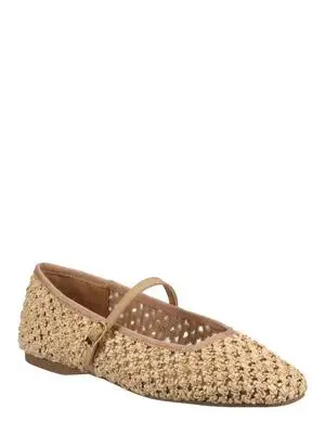 BIRDIES The Hummingbird Mary Jane Openweave Flat - Tan
