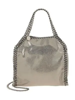 Stella McCartney Mini Falabella Metallic Faux Leather Tote - Steel Grey