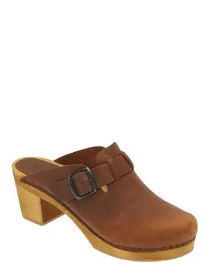 SANITA Maulo Leather Clogs - Chestnut