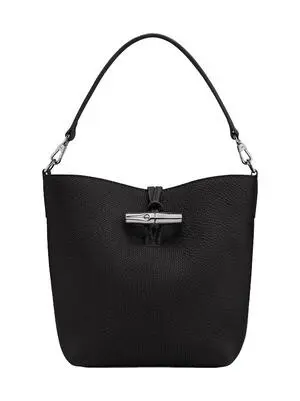 Longchamp Le Roseau Extra Small Leather Bucket Bag - Black