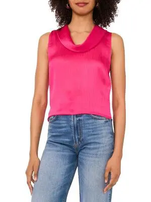 Vince Camuto Cowl Neck Sleeveless Top - Beetroot Pink