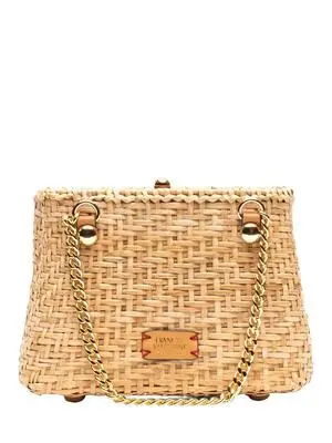 FRANCES VALENTINE Wicker Basket Shoulder Bag - Toast