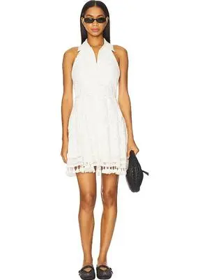 Alice + Olivia Lucy Halter Mini Dress - Off White