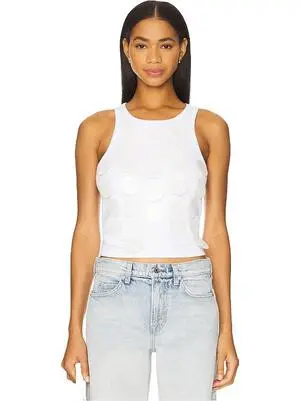 MSGM Paillette Tank Top - Optical White