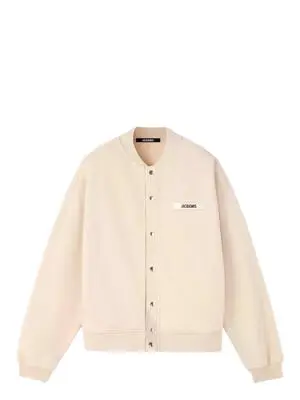 Jacquemus Gros Grain Button-fastening Logo-plaque Cardigan - Neutrals