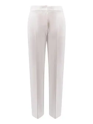 Max Mara Pegno Viscose Blend Trousers - White