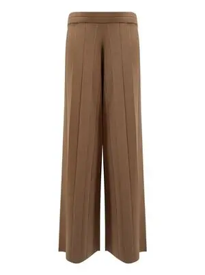 Max Mara Lama Viscose Blend Trousers - Brown