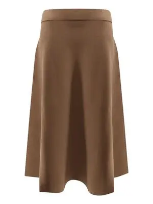 Max Mara Lazio Viscose Blend Flared Skirt - Brown