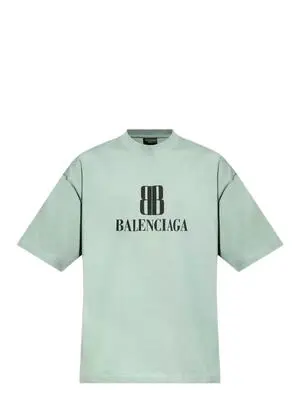 Balenciaga Nano Bb Logo-print T-shirt - Green
