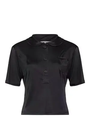 MAISON MARGIELA Satin Polo Shirt - Black