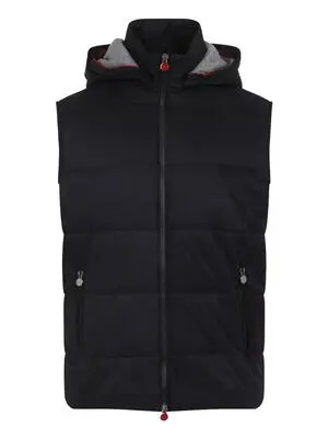 Kiton Quilted Hooded Gilet - Black
