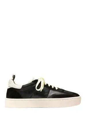 Officine Creative Kombined Suede Platform Sneakers - Black