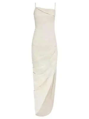 Jacquemus Saudade Draped Open-back Maxi Dress - Neutrals
