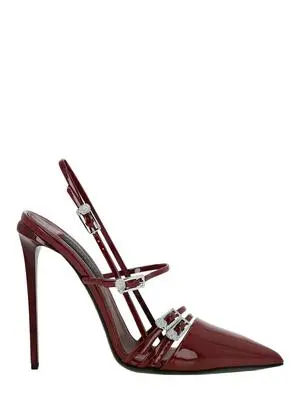 Philipp Plein Buckle-embellished Slingback Pumps - Red