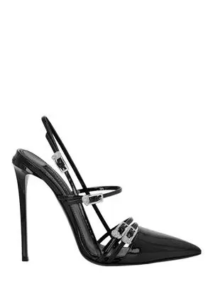 Philipp Plein Buckle-embellished Slingback Pumps - Black