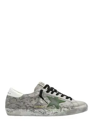 GOLDEN GOOSE Super-star Stamp-print Sneakers - Grey